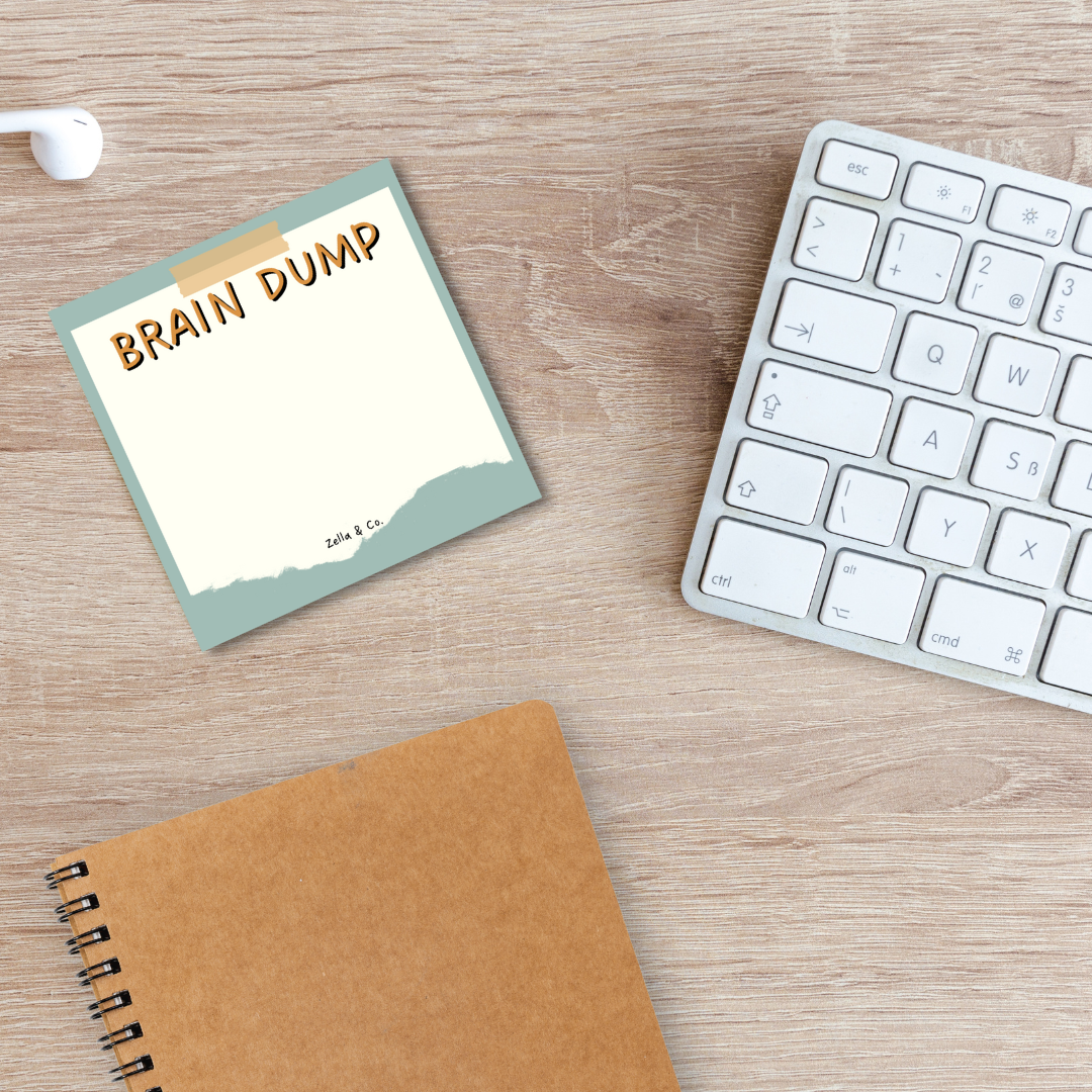 Mental Health Brain Dump Sticky Note – Basil and Sage